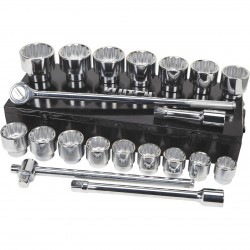 Klutch 21-Pc. Jumbo 1in.-Drive Socket Set